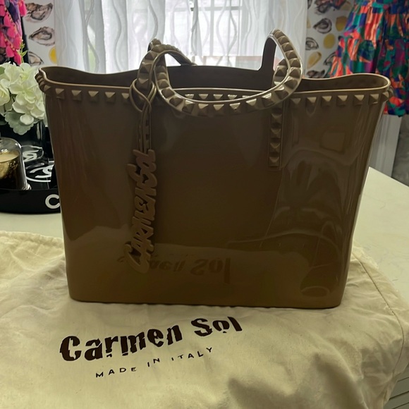 Carmen Sol | Bags | Carmen Sol Seba Mid Tote In Nude | Poshmark